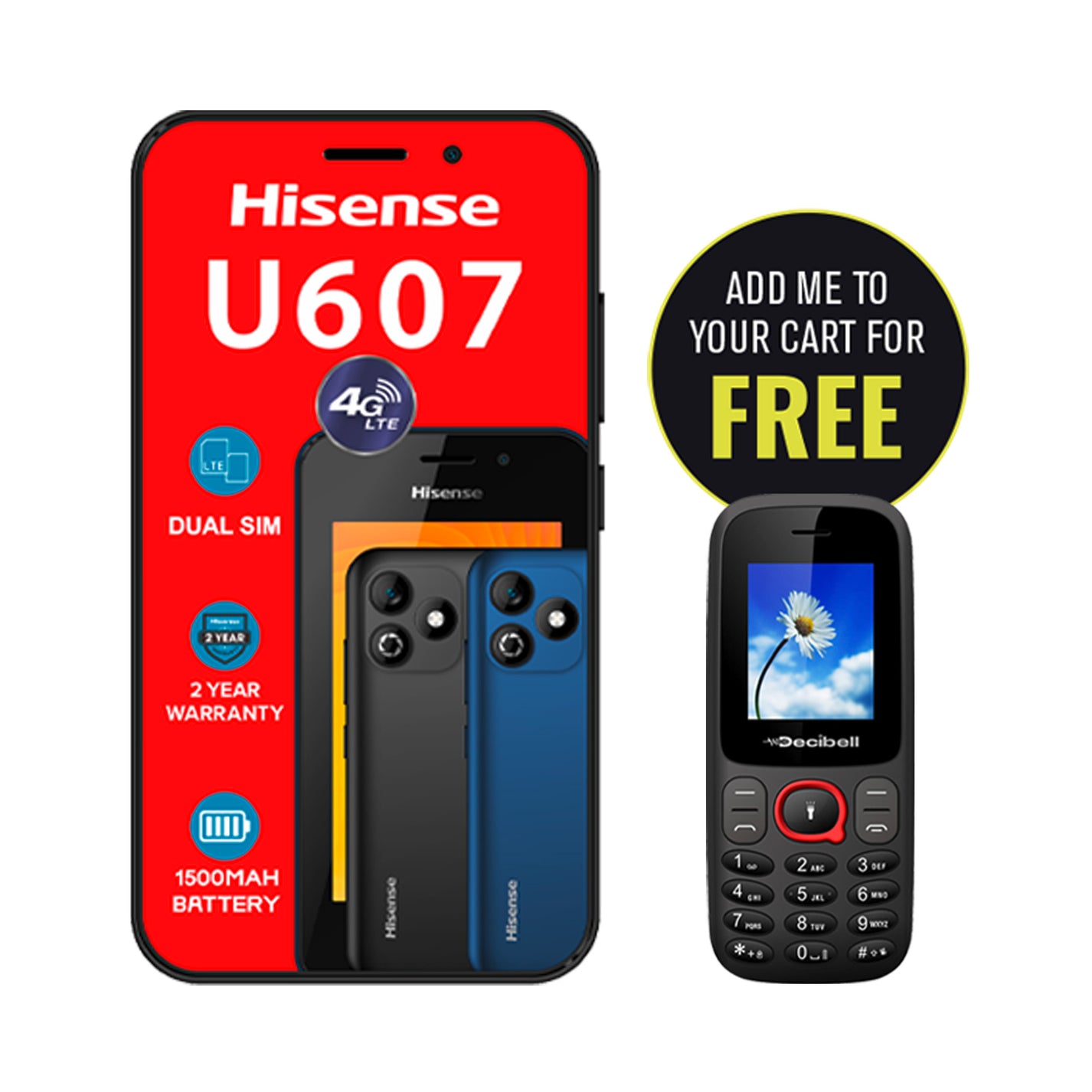 Hisense U607 8GB 4G Dual SIM (Vodacom) – Dunns Mobile SA