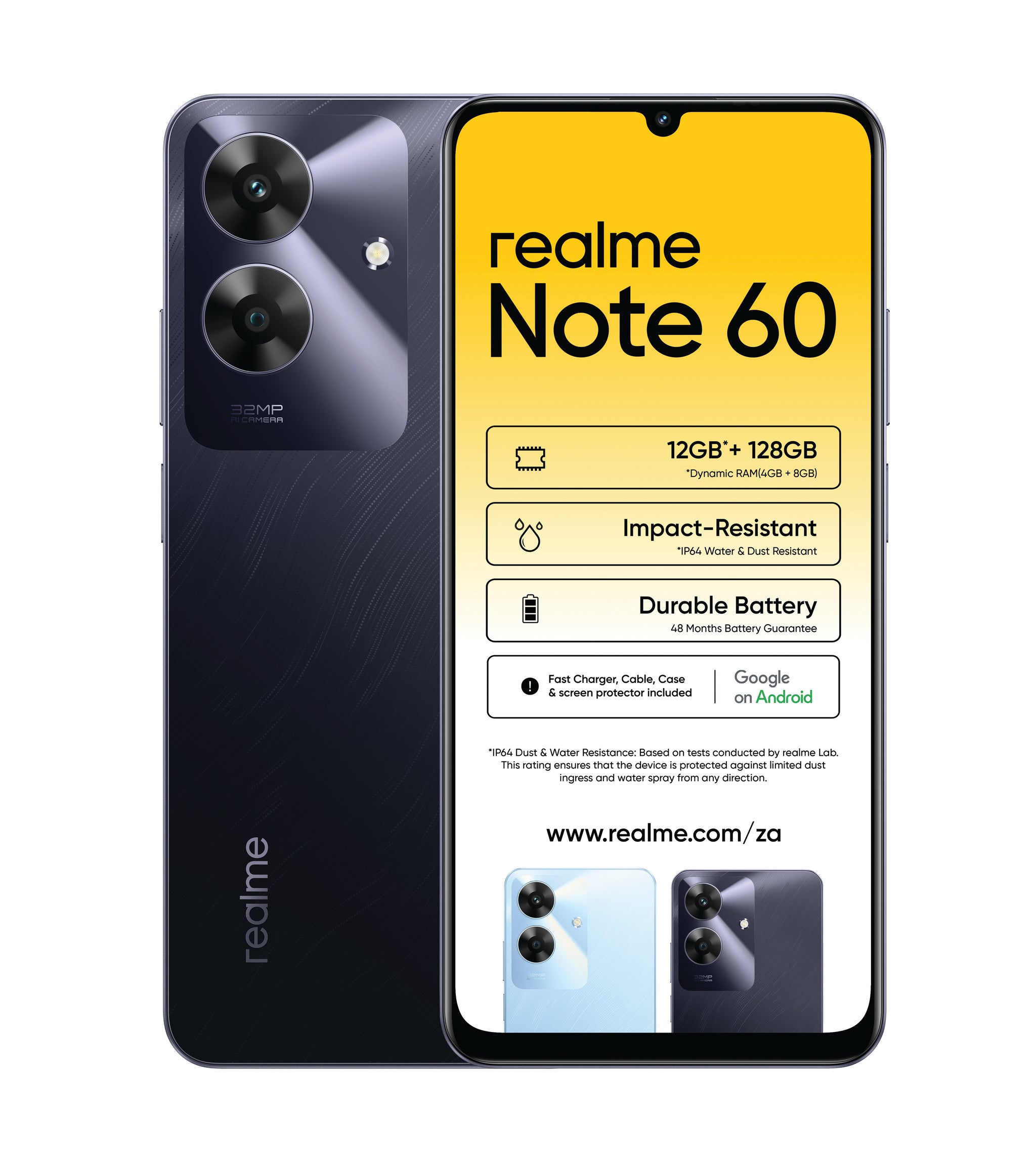 Realme Note 60 128GB 4G DS (Vodacom) - Black – Dunns Mobile SA